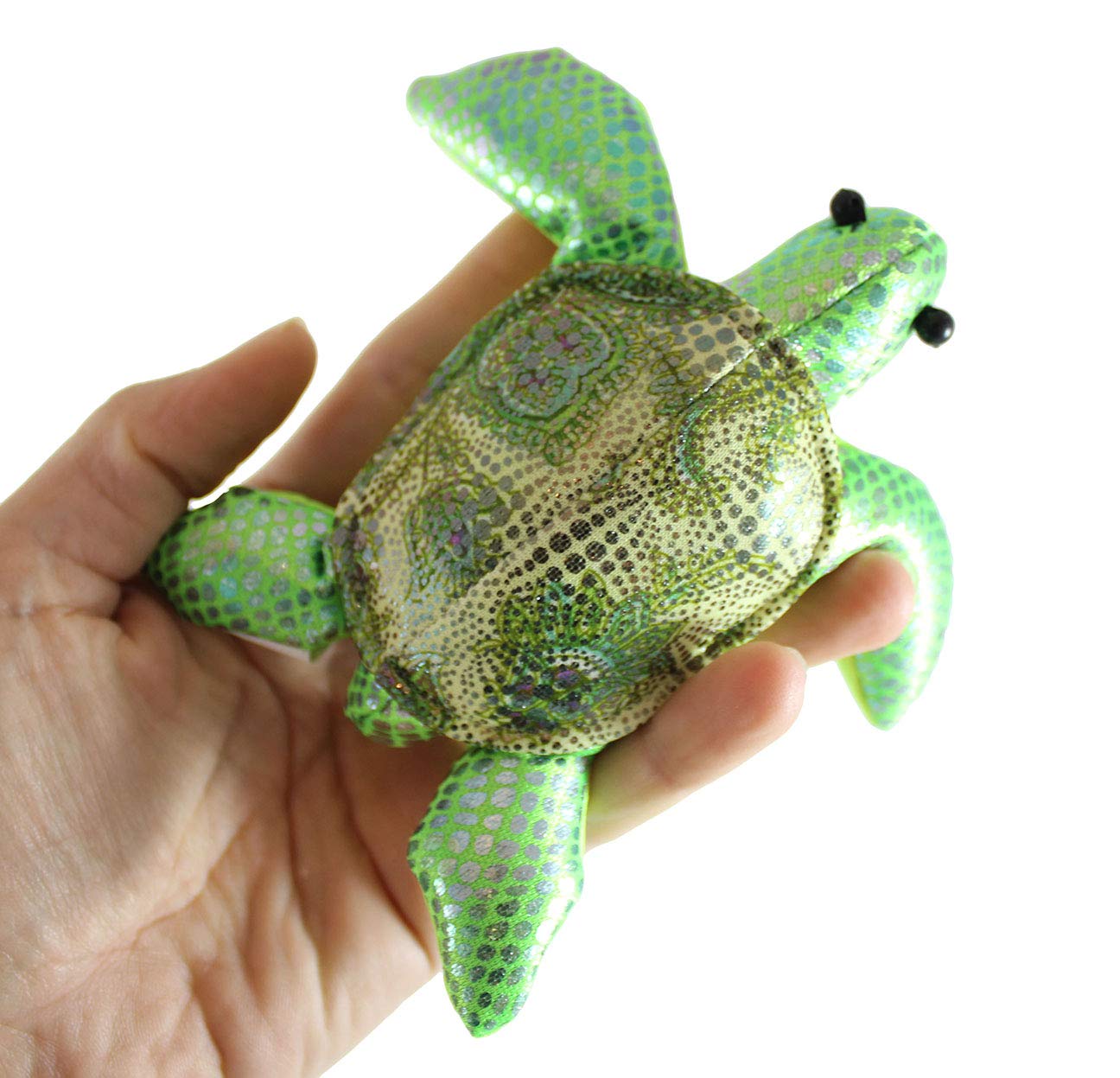 Curious Minds Busy Bags 5 Reptile Set - Sand Filled Animal Toy - Snake, Turtle, Lizard, Alligator, Frog- Heavy Weighted Sandbag Animal Plush Bean Bag Toss - Shimmering Glitter
