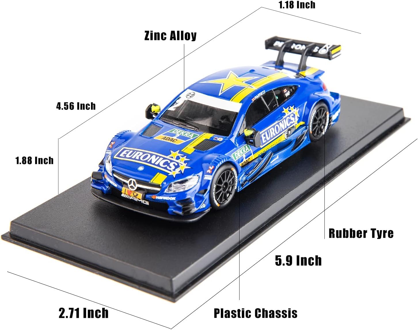 RMZ City Compatible for 1:43 Alloy Car Model Mercedes-DTM #2 Metal Die-Cast Model Racecar for Collect