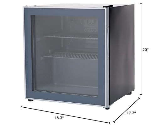 Avanti ARBC17T2PG 1.6 Cubic Foot Beverage Cooler Refrigerator, 20" x 18.3" x 17.3", Black