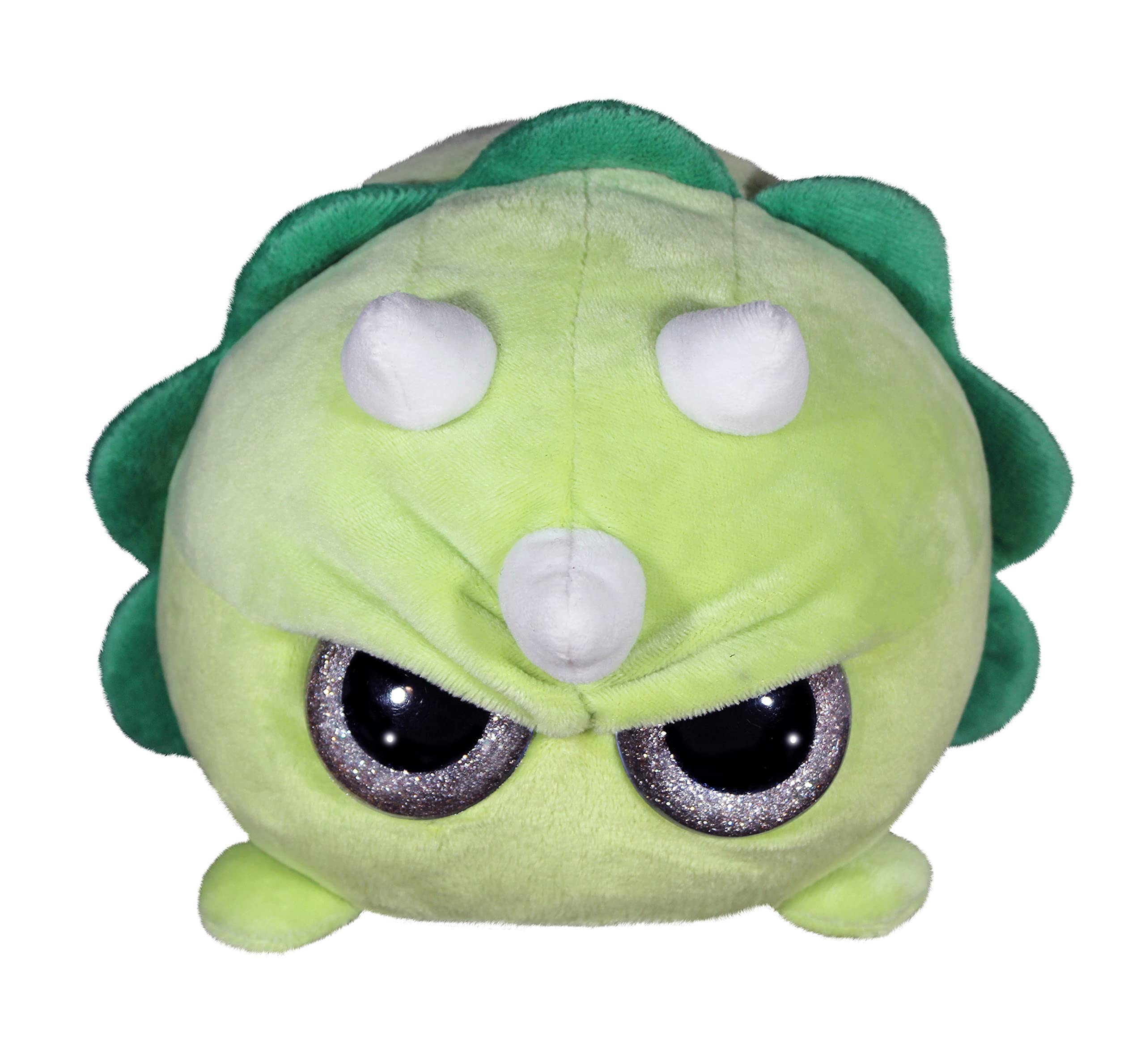 Grumpy Baby Dinosaur - Adorable Super Soft Plush Triceratops Stuffed Animal Toy (Glitter Eyes) - Large 8 Inch - Unique Gift for Kids and Adults