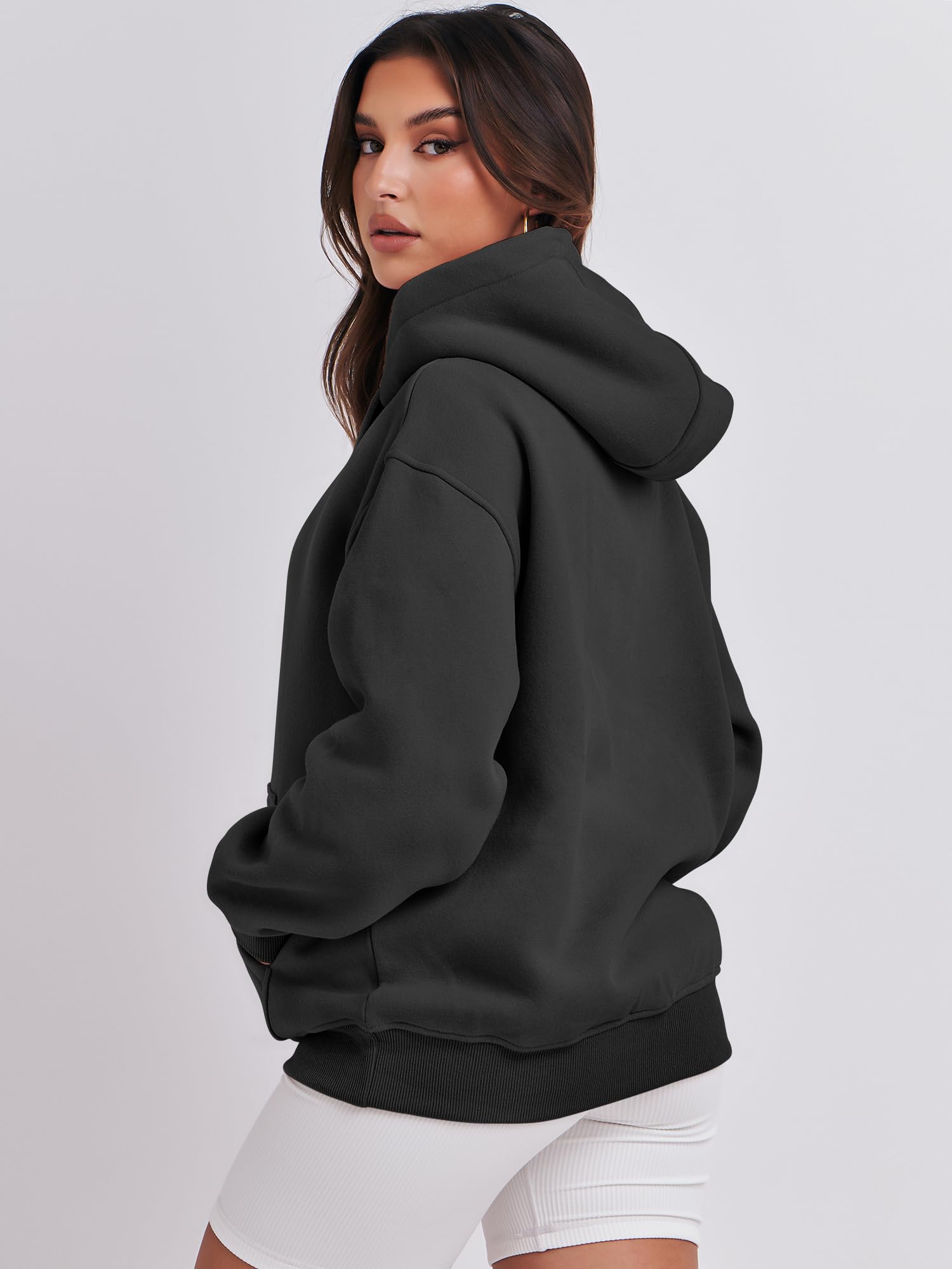 ANRABESS Women's Oversized Fleece Hoodies Basic Pullover Sweatshirt Fall Fashion 2024 Outfits Trendy Y2k Teens Preppy Clothes Black-M