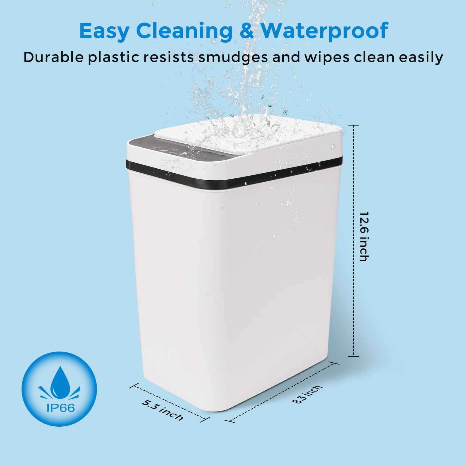 XJISUYD 2 Pack Automatic Bathroom Trash Can with Lid & 40Pcs Trash Bags - Touchless Bathroom Trash Can, Motion Sensor Slim Garbage Bin, 3.2 Gal Electric Smart Waste Can for Bedroom Office Kitchen
