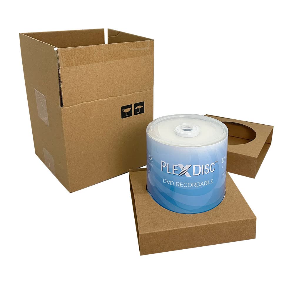 PlexDisc DVD+R 4.7GB 16X White Inkjet Printable Hub Printable - 100pk Cake Box (FFB) 63C-215-BX, 100 pieces