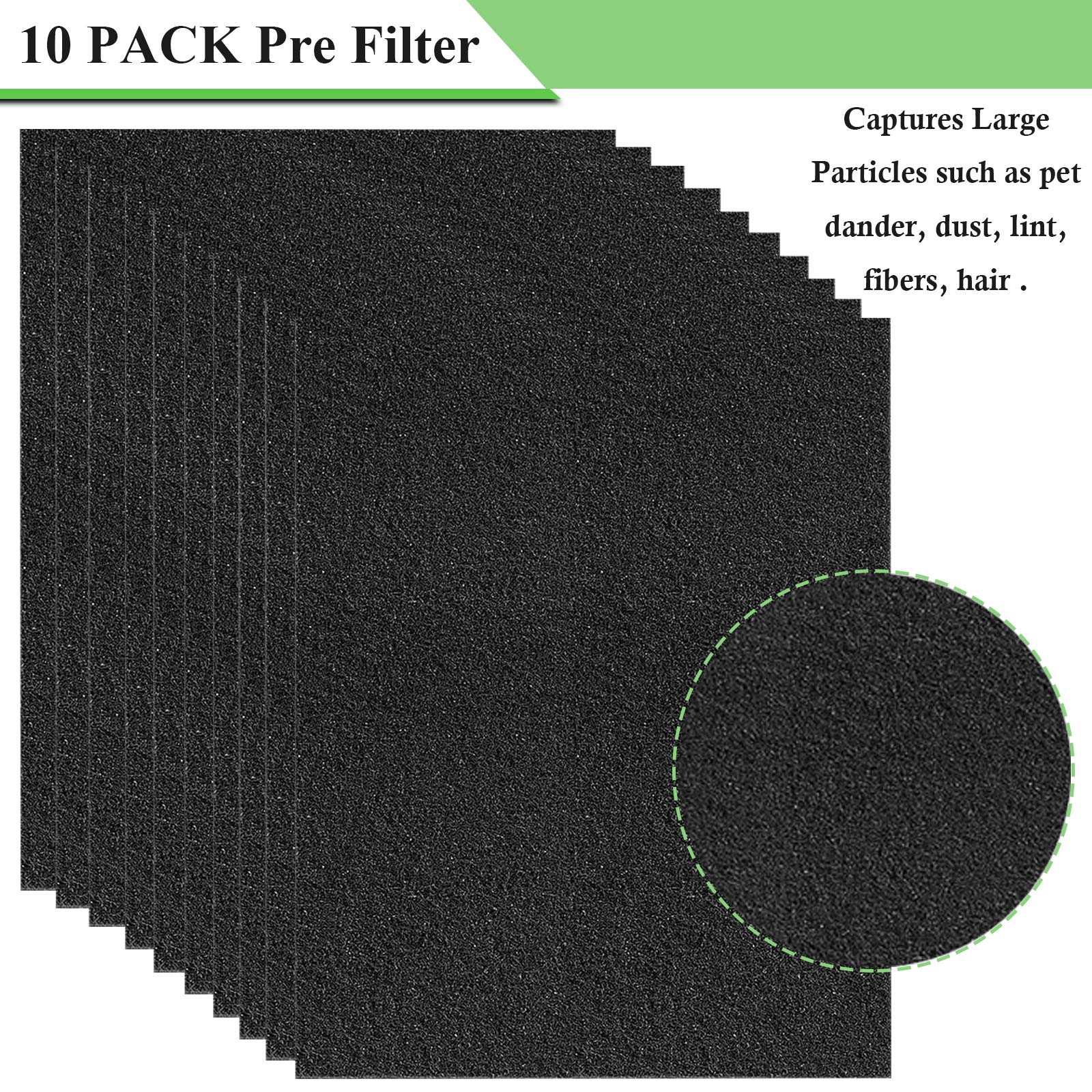 GuanQiao 6 Pack HEPA Filters R, 10 Pre-Cut Pre Filters A Replacement Filter R Compatible with Honeywell 300, HPA300 Series, HRF-R3 & HRF-R2 & HRF-R1