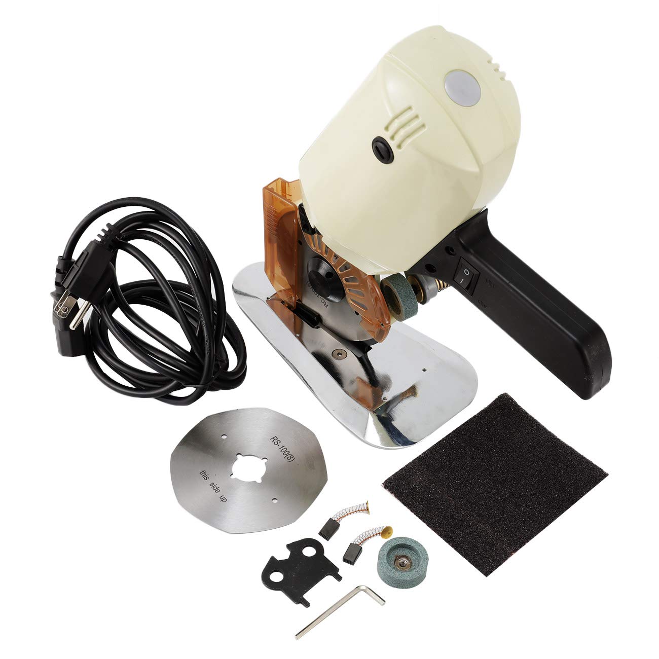 BEAMNOVA Fabric Cutter Electric Cloth Cutting Machine Roller with Extra 4 Inch Rotary Blade Hand Held Fabric Slitting Machine for Multi-Layer Clothing, Textiles, Paper, Blanket, Hat, etc