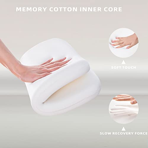 B&DOG XSIN Car Seat Cushion Comfort Memory Foam, Sciatica Pain Relief,Improve Driving View Suitable,for Car Driver Seat Office Chair Home Use Seat Cushion(Pink)