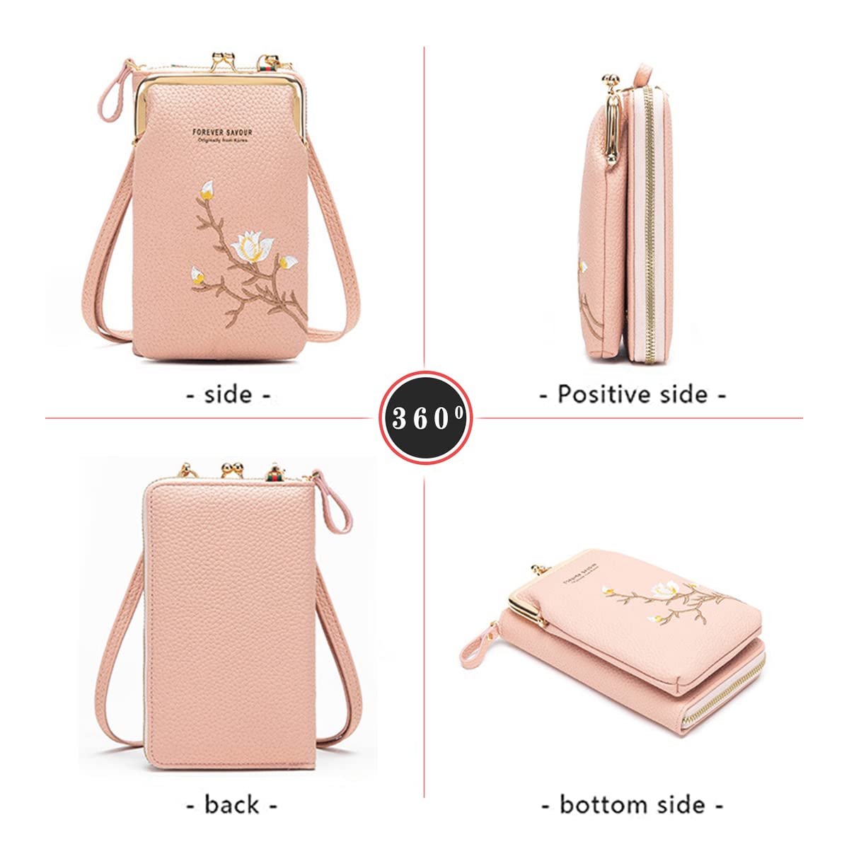 GuaziV Cell Phone Purse Small Crossbody Bags for Women Mini Messenger Shoulder Handbag Wallet with Credit Card Slots
