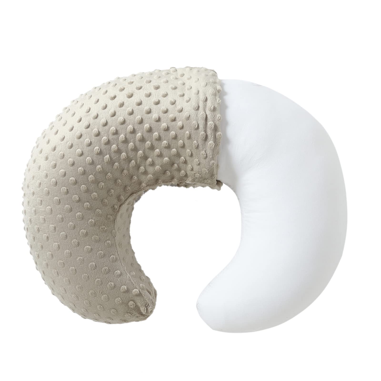 Baby Nursing Pillow and Body Positioner with Premium Minky Slipcover for Breastfeeding for Baby Boys and Girls, Feeding Pillow with Breathable Comfortable Pillowcase (Tidal Foam)