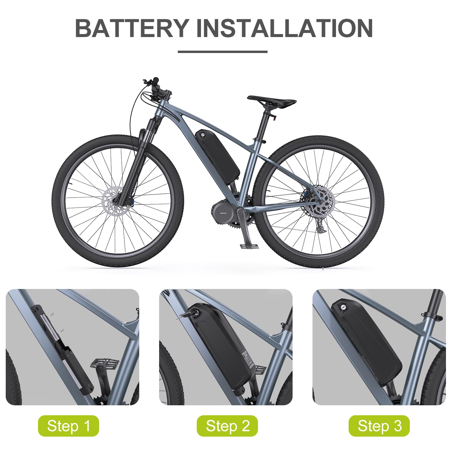 BAFANG Electric Bike Battery 48V 17.5Ah (Samsung Cells) and Charger Mid Motor BBS02B 750W Ebike Conversion Kit