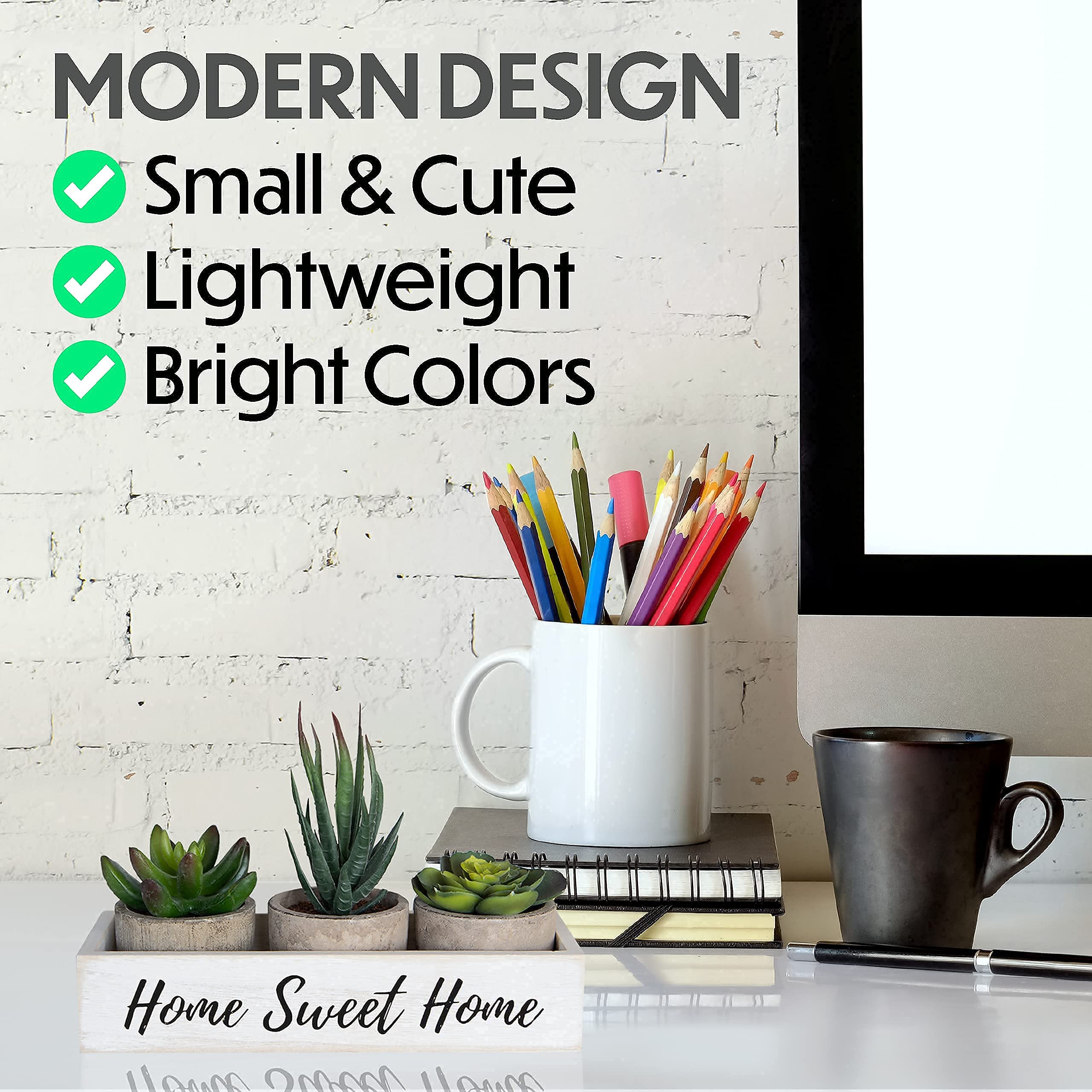 Artificial Succulent Plants with Pots with White Planter Box Home Sweet Home Live Laugh Love Realistic Greenery Mini Faux Plant Arrangements for Home Decor Office Table Bathroom Kitchen Dorm
