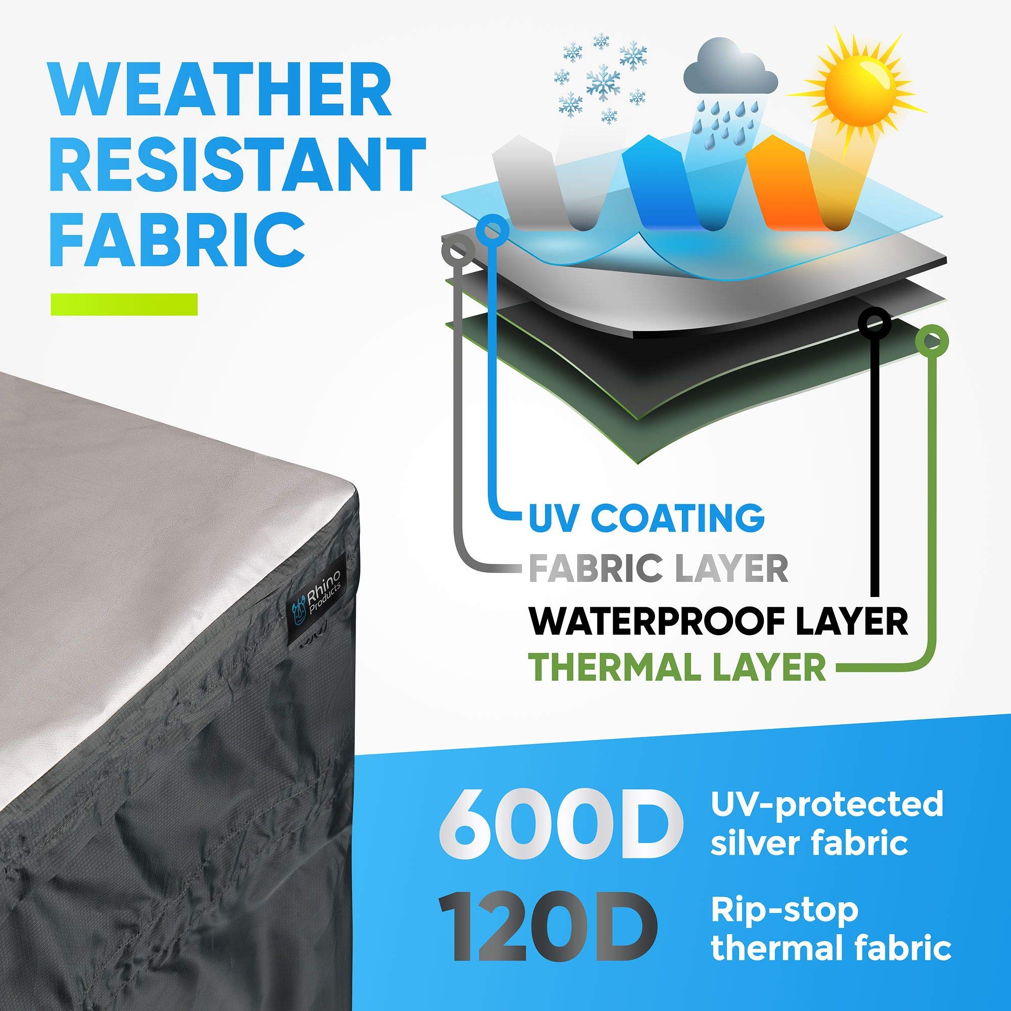 Bag Mate Deck Box Cover, Waterproof Quick Open Cover Top with Zipper (62" x 30" x 28")