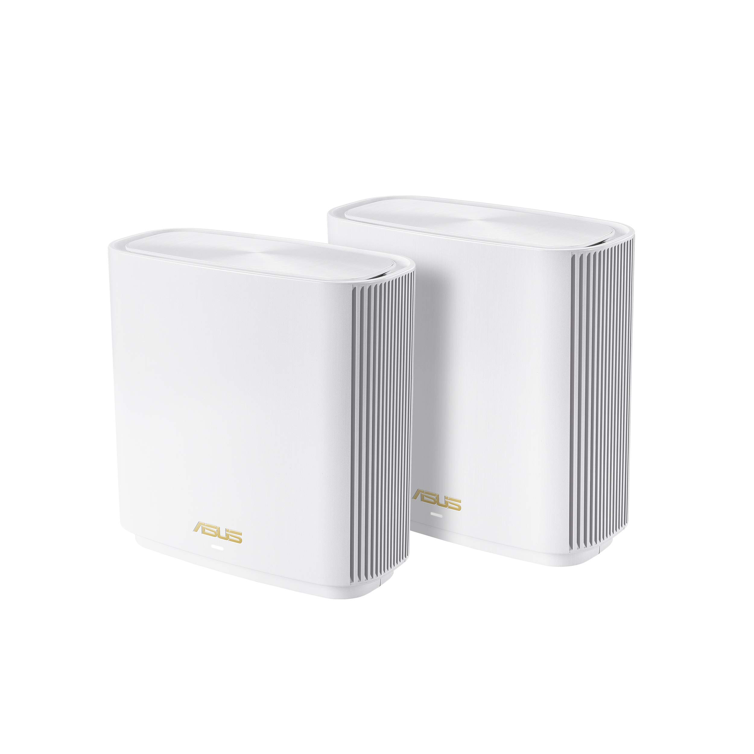 ASUS ZenWiFi AX6600 Tri-Band Mesh WiFi 6 System (XT8 1PK) & ZenWiFi AX6600 Tri-Band Mesh WiFi 6 System (XT8 2PK) - Whole Home Coverage up to 5500 sq.ft & 6+ Rooms, AiMesh, White