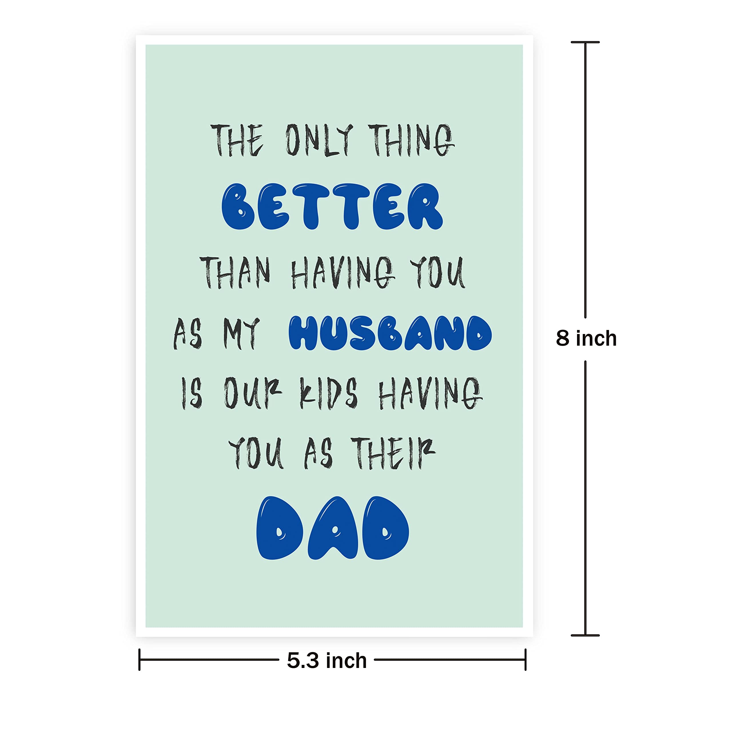 Serviky Sweet Father’s Day Card from Wife, Lovely Best Dad Father’s Day Card for Husband, Novelty Birthday Card for Him