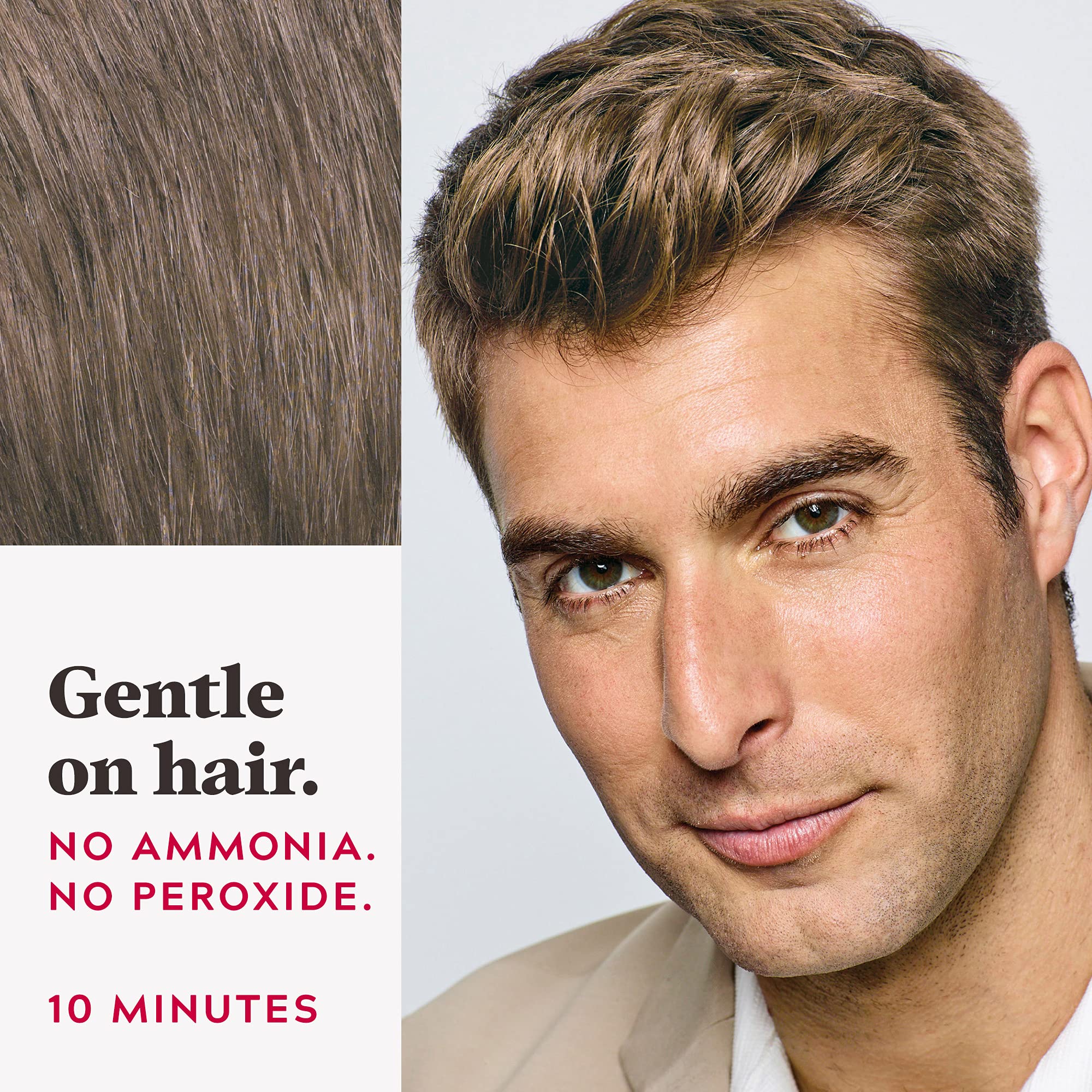 Just For Men Easy Comb-In Color Mens Hair Dye, Easy No Mix Application with Comb Applicator - Light Brown, A-25, Pack of 1