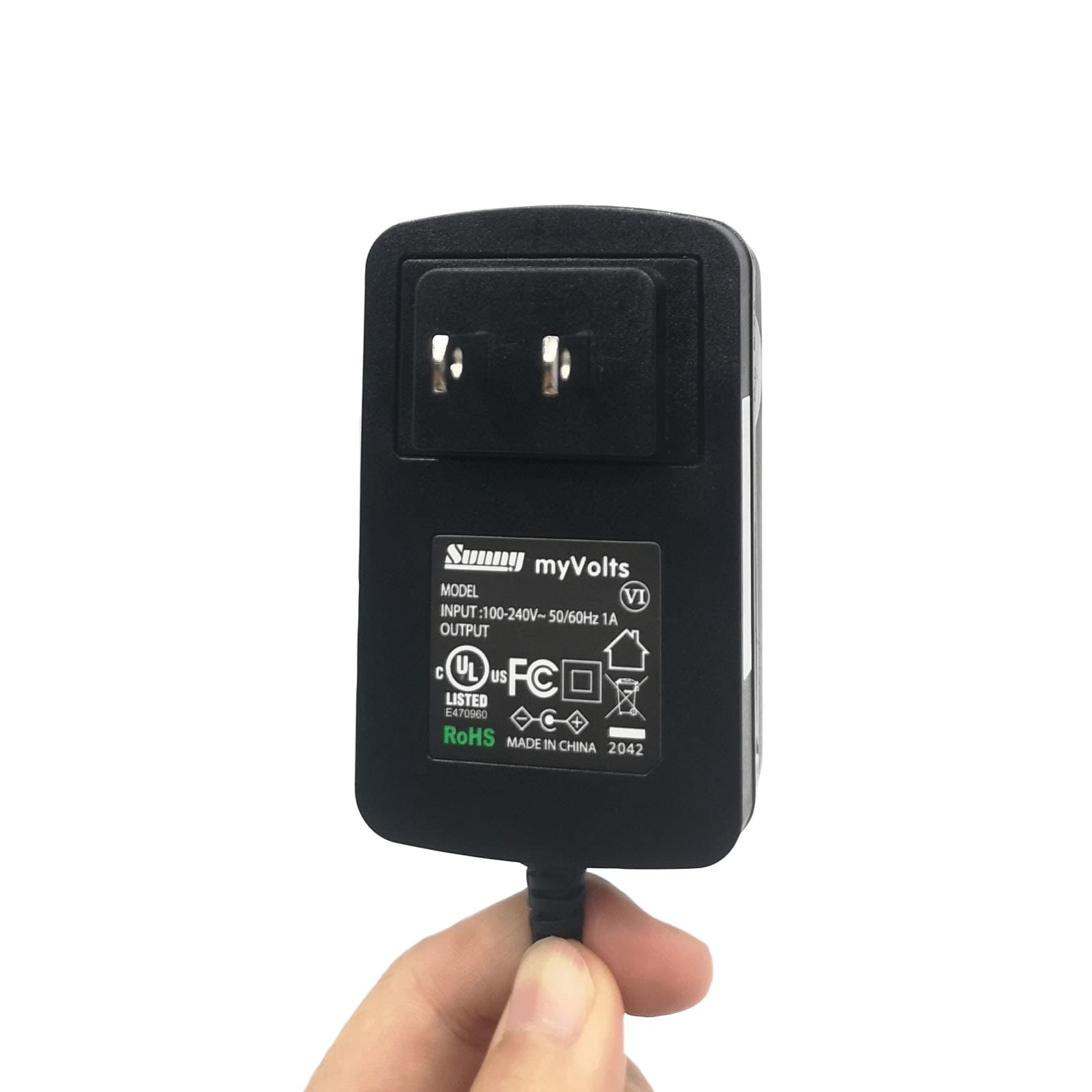 MyVolts 12V Power Supply Adaptor Compatible with/Replacement for Verbatim Desktop USB 1TB External Hard Drive - US Plug