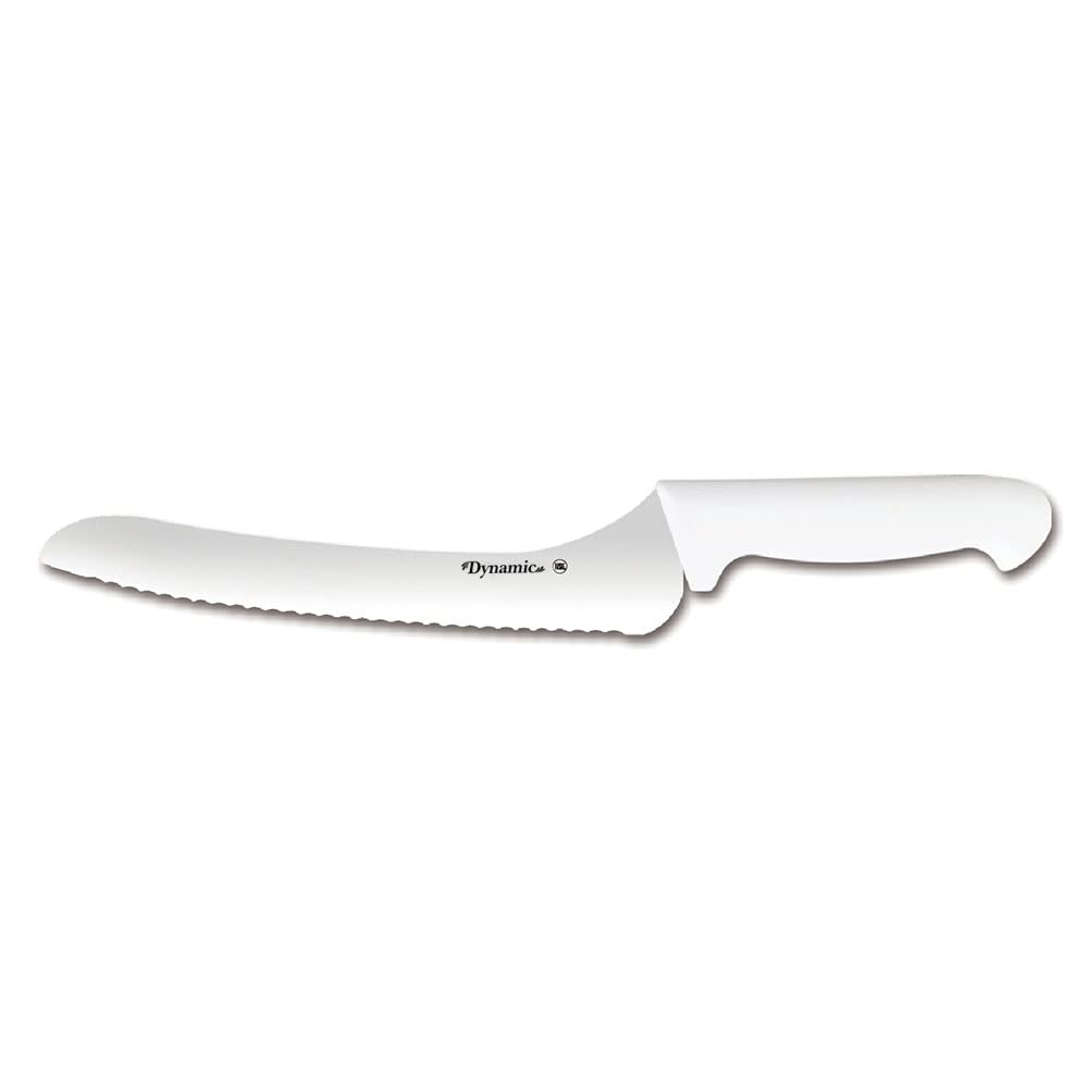 Dynamic Pro-Grip, Santoprene, Softgrip, 9" Bread, Offset Knife, White, large