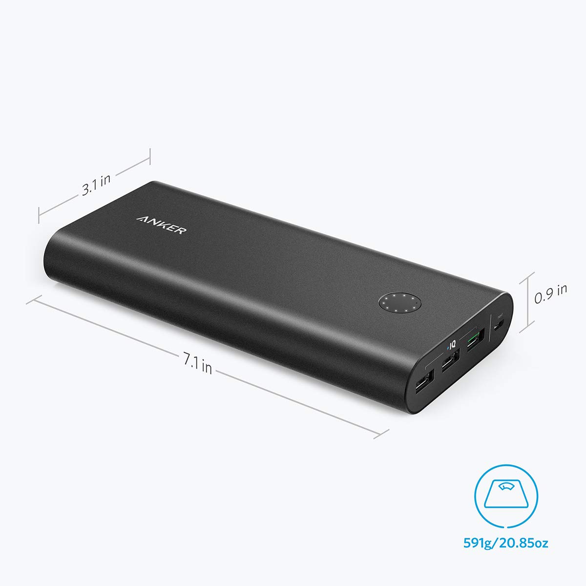 Anker [Quick Charge] PowerCore+ 26800 Premium Portable Charger with Qualcomm Quick Charge 3.0 (Aluminum 3-Port Ultra-High-Capacity External Battery) [Recharges 2X Faster]