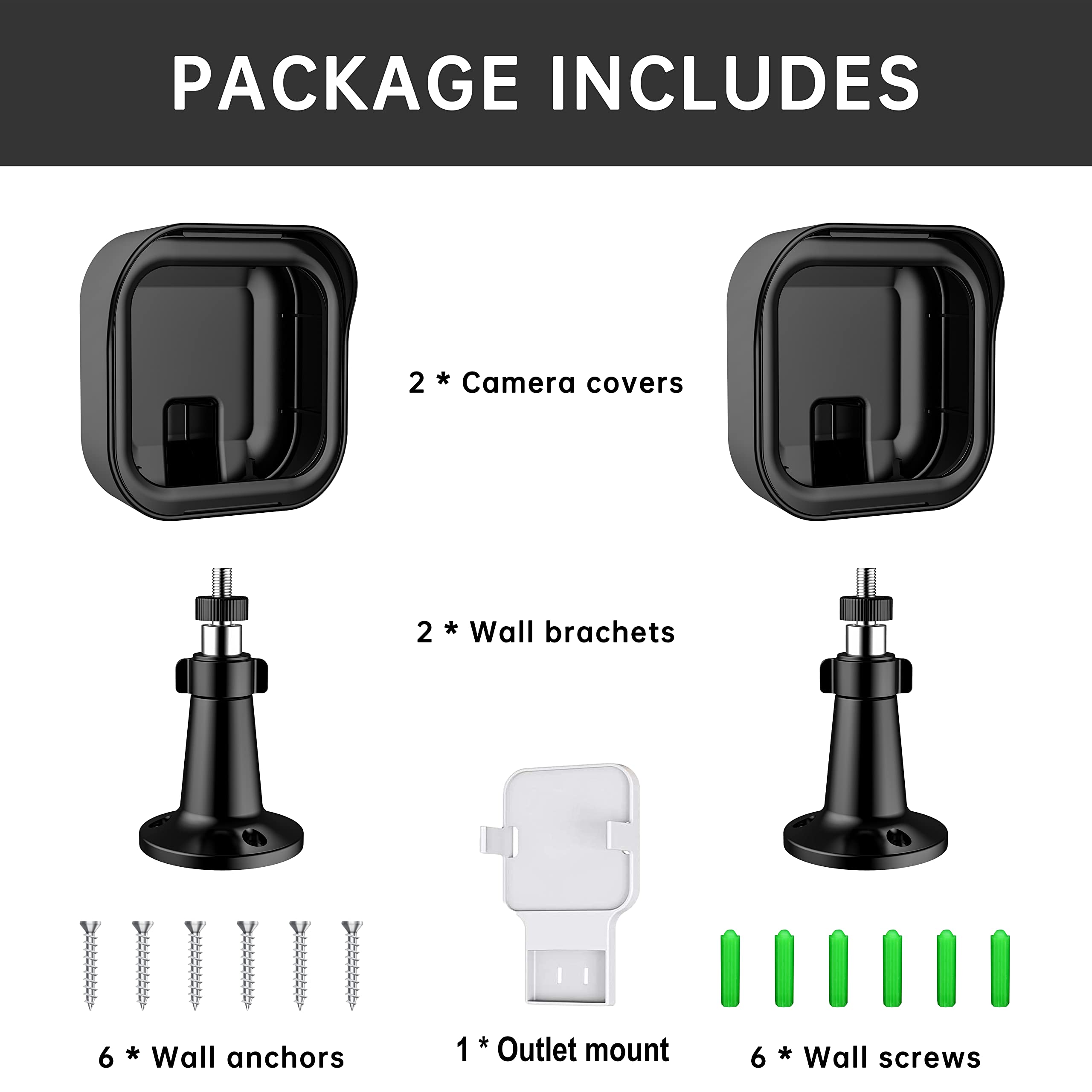 Augstci Blink Outdoor Camera Wall Mount, 2 Pack Weatherproof Protective Housing and 360 Degree Adjustable Mount for Blink Outdoor