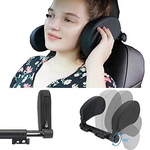 Anholi[2020 Version]Car Seat Headrest Pillow,Thick Cushion Thin Shell,Roal pal car Sleeping Head Support,Neck Rest Pillow for Kids&Passenger, 360 ° Back-Forth Rotation, Left-Right Width Adjustable