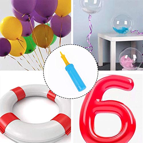 Balloon Pump, 2 Packs Birthday Perfect Party Balloon Manual Inflator, Blue