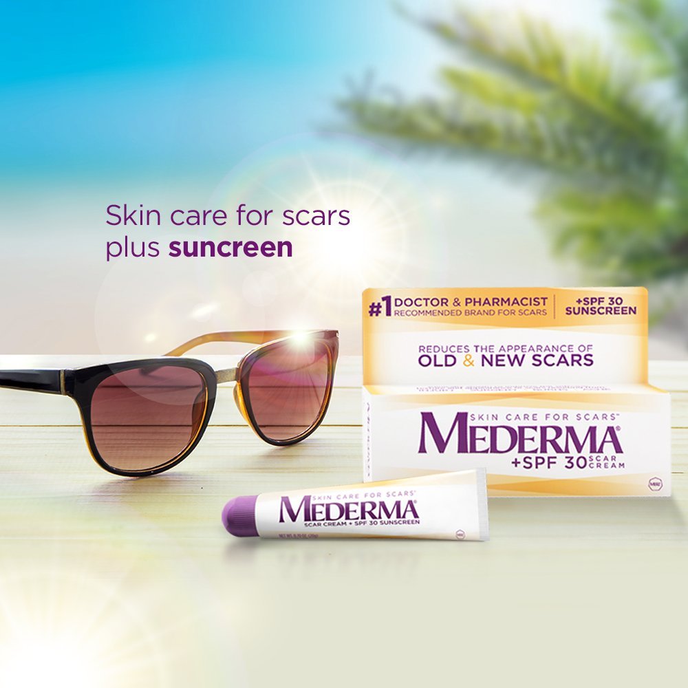 Mederma Scar Cream Plus SPF 30, Sunscreen, Protects from Sun Damage, Reduces The Appearance of Scars, (20 g), 0.7 Ounce