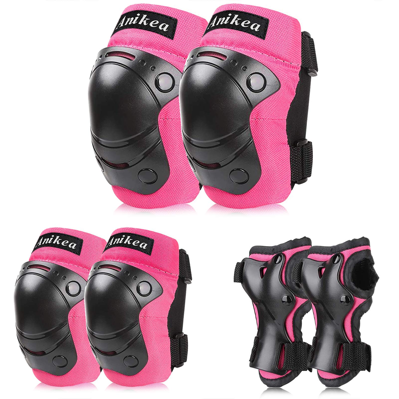 Anikea Kids Protective Gear - Knee Pads Elbow Pads Wrist Guard Set for Bike, Cycling, Roller Skating, Skateboard, Inline Skating, Hover Boards