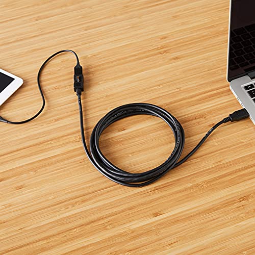 Amazon Basics 10-Pack USB-A 2.0 Extension Cable, Male to Female, 480Mbps Transfer Speed, 6.5 Foot, Black