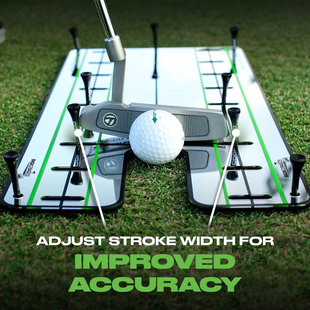 Back 2 Basics Golf | Universal Golf Putting Alignment Mirror | Golf Training Aids | Putt Like a Pro | Golf Training Equipment | For Outdoor Putting Green or Indoor Putting Mat | Golf Swing Trainer Aid