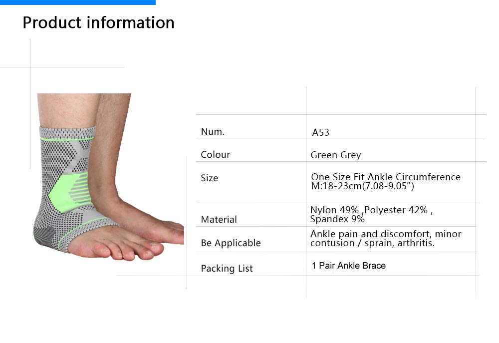 Ankle Brace Compression Support Sleeve (1 Pair) - Nuoda Ankle Compression Socks for Plantar Fasciitis, Arch Support, Foot & Ankle Swelling, Achilles Tendon, Joint Pain, Injury Recovery (Medium)