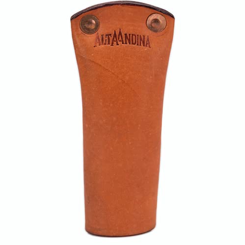 Alta Andina Leather Skillet Handle Cover | Rustic Copper Rivets | Vegetable Tanned Leather Hot Handle Holder for Cast Iron Skillets & Cookware (Brown – Miel)