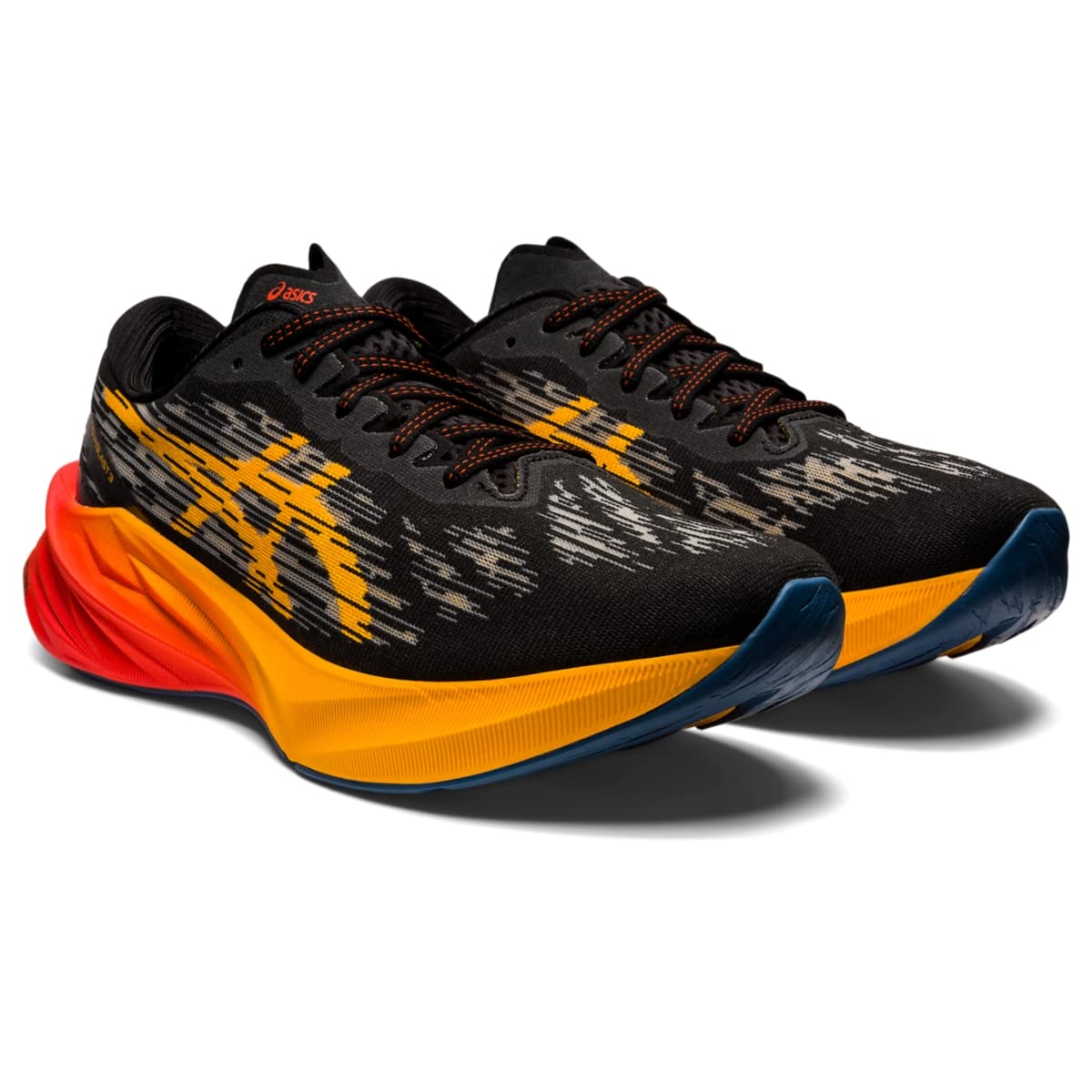 ASICS Men's NOVABLAST 3 LITE-SHOW Running Shoes, 12.5, BLACK/NEW LEAF