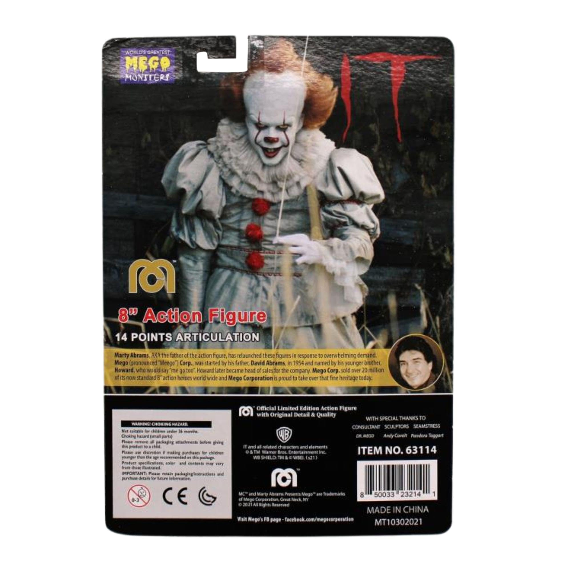 Mego Monsters IT Pennywise 2017 8" Action Figure 14 Points Articulation 63114