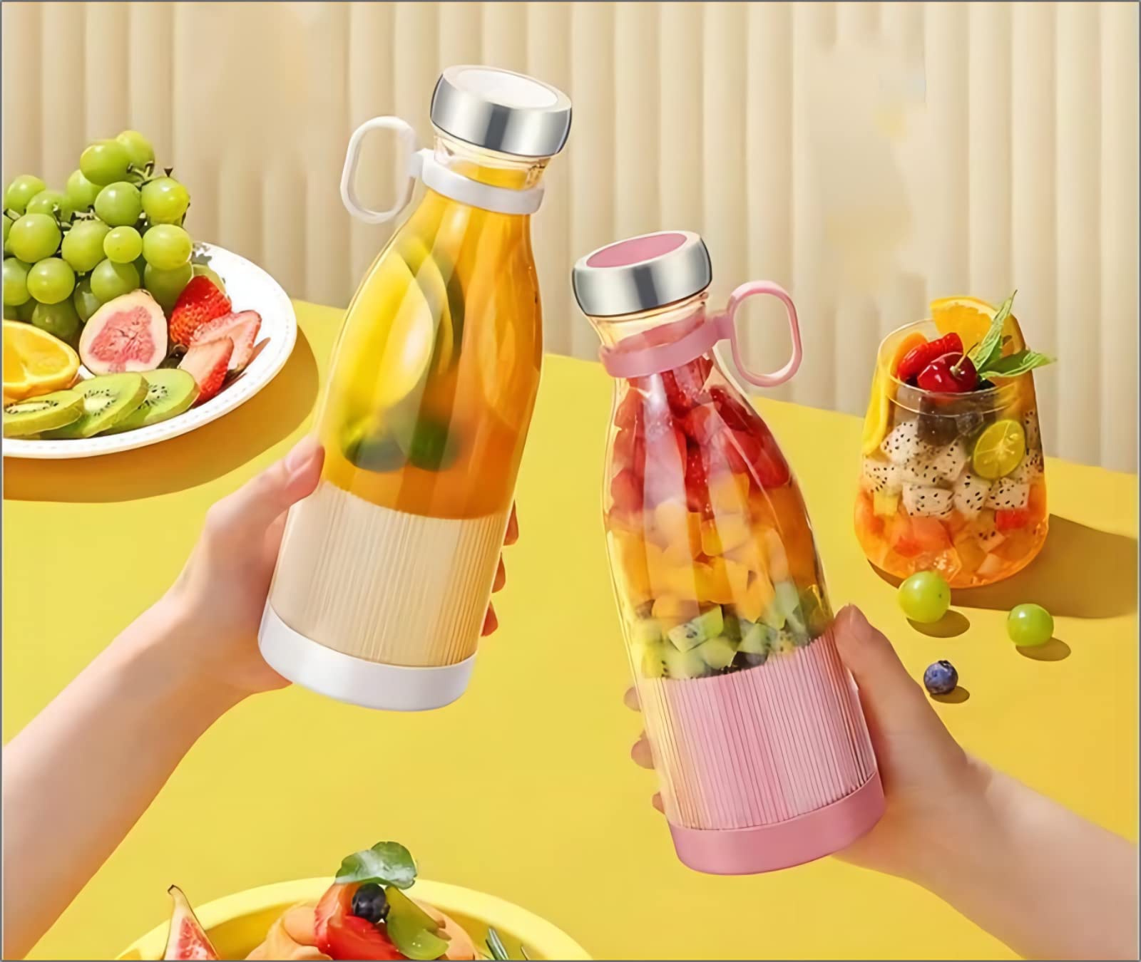 blender portable,fresh juice blender,personal blender (350ml, Deluxe Edition (pink))