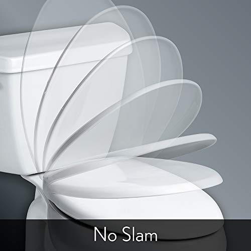 BEMIS 790TDGSL 000 Heavy Duty Closed Front Plastic Toilet Seat with Cover will Slow Close, Never Loosen & Reduce Call-backs, ROUND, Plastic, White