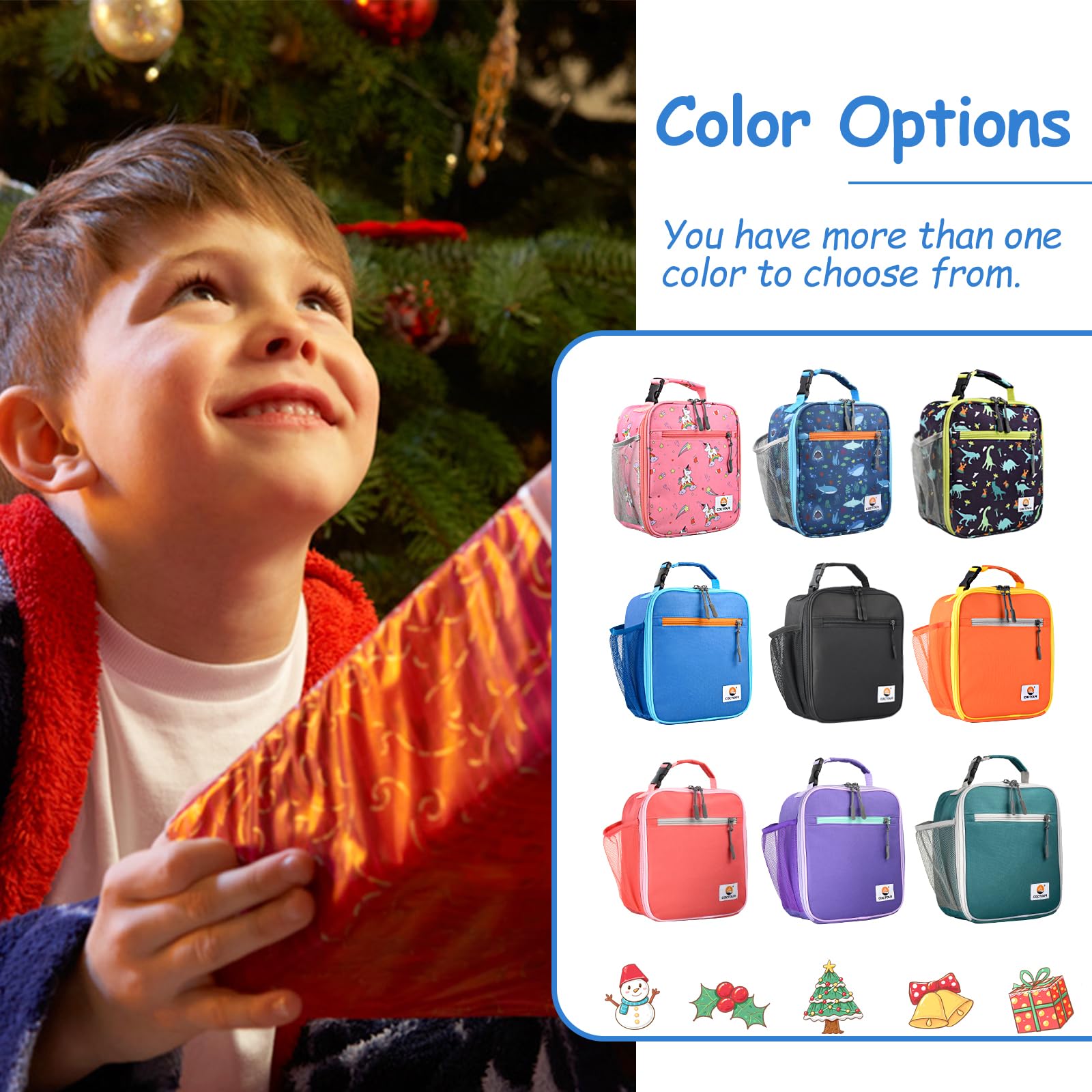 CaCTOUR Lunch Box Kids,Premium Insulated Lunch Bag for Girls Boys,Soft Bag Mini Cooler Back to School Thermal Reusable Lunch Bag for Work School Picnic (Blue)