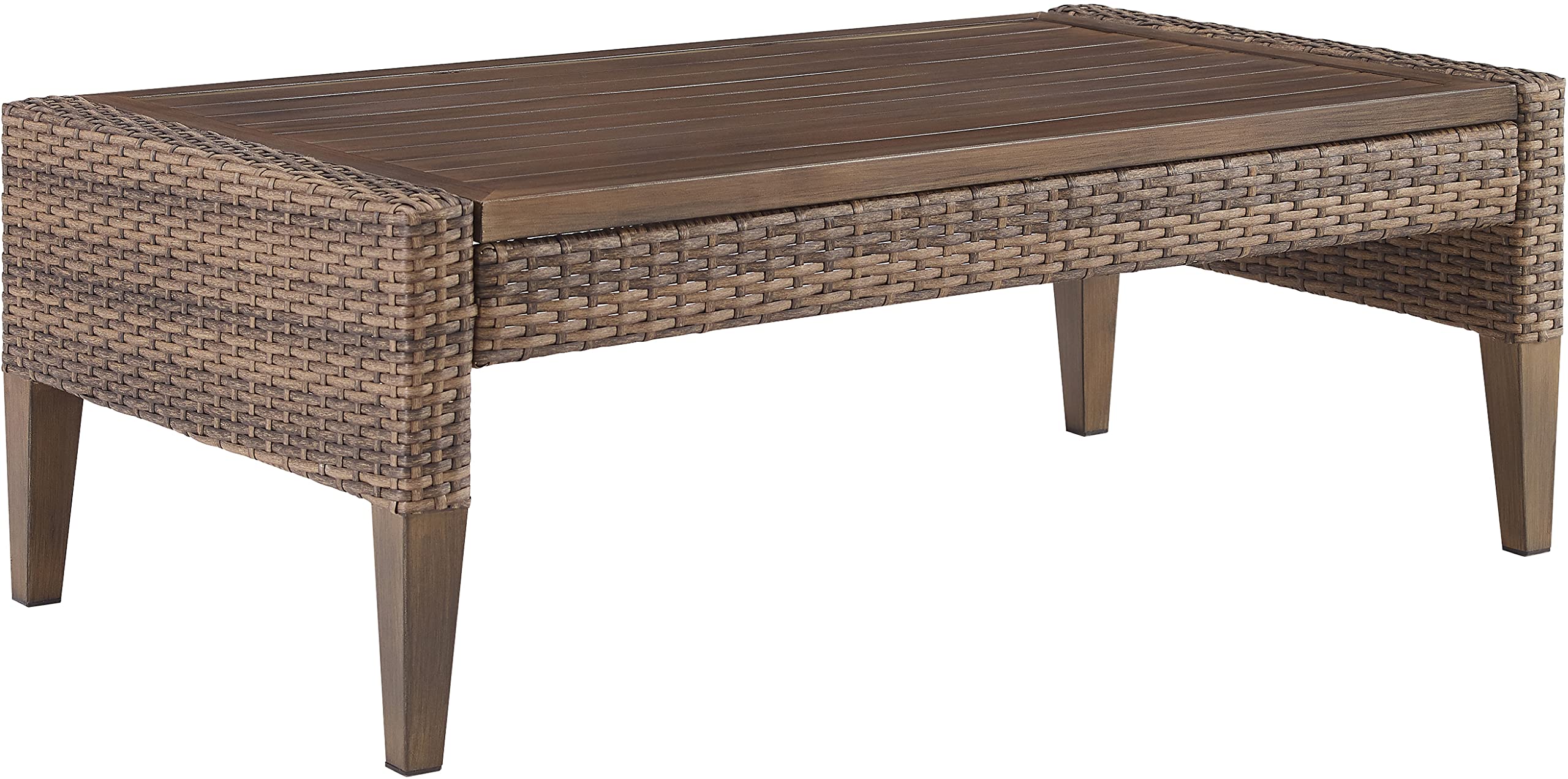 Crosley Furniture Capella Wicker Outdoor Coffee Table for Patio, Deck, Porch, Brown