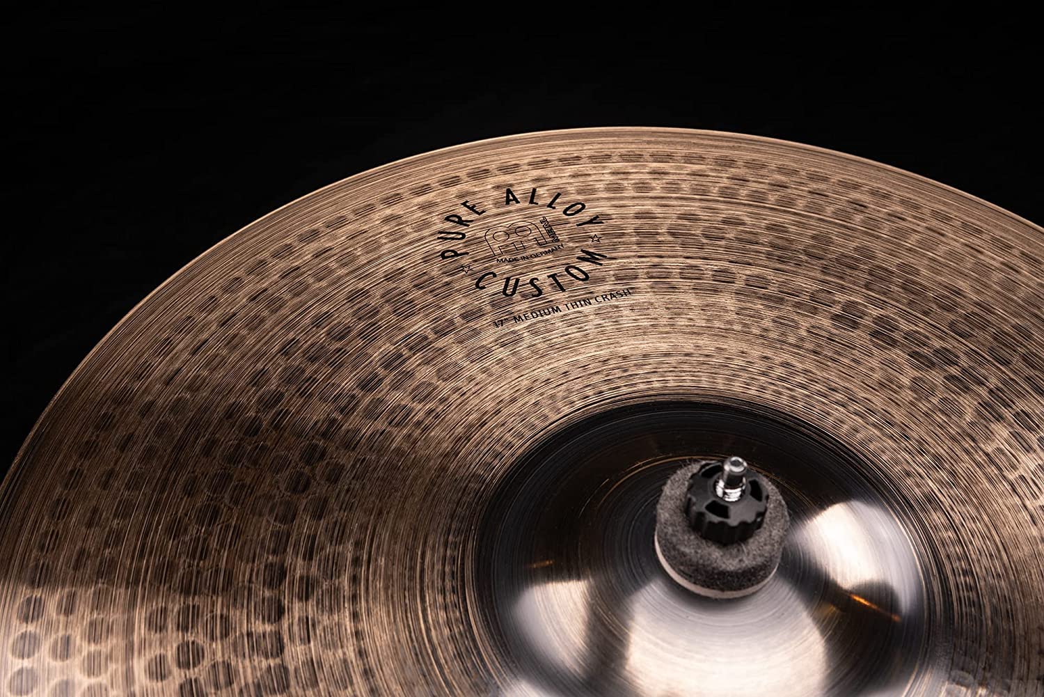 Meinl Cymbals Pure Alloy Custom 17" Medium Thin Crash Cymbal β Made in Germany β Smoked Bronze Finish, 2-Year Warranty (PAC17MTC)