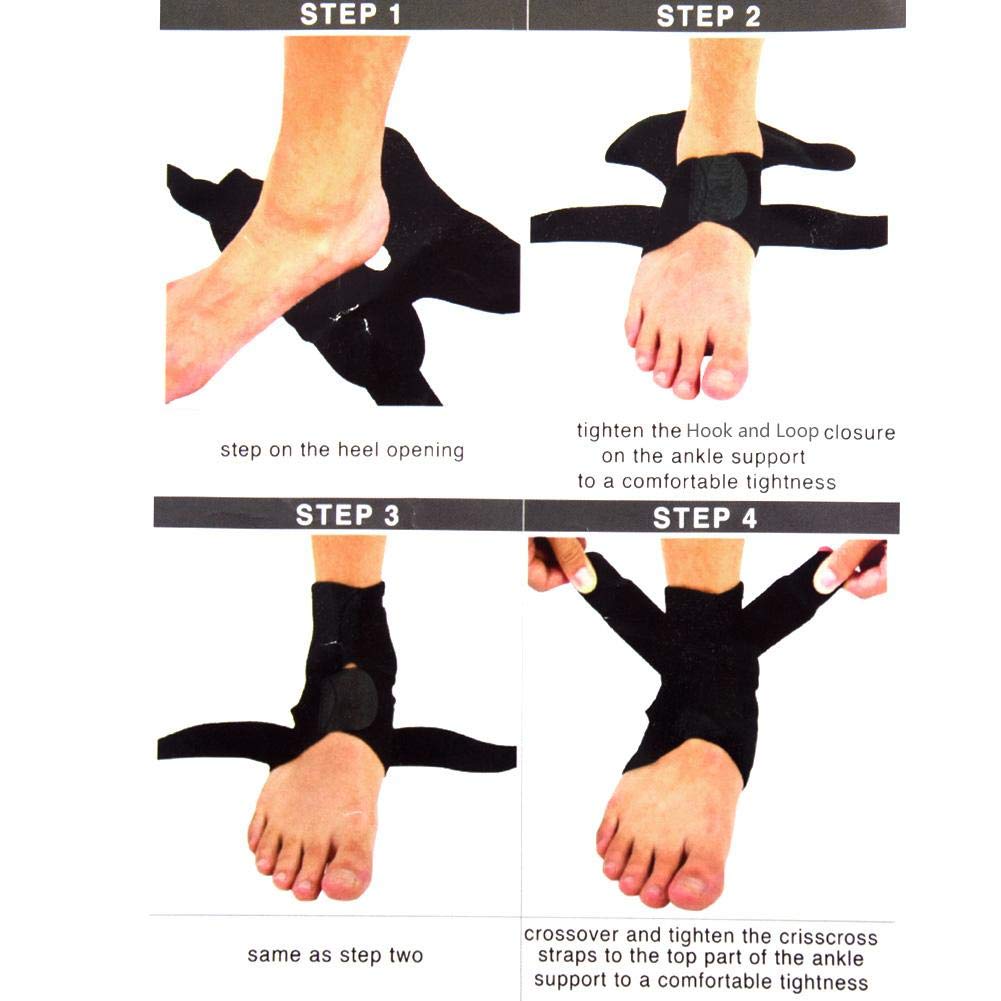 Ankle Support Brace, Ankle Brace for Women and Men, Foot Sprain Injury Pain Wrap Strap Protector Black Adjustable Breathable Ankle Support Brace Compression Ankle Support Wrap For Sprained Ankle