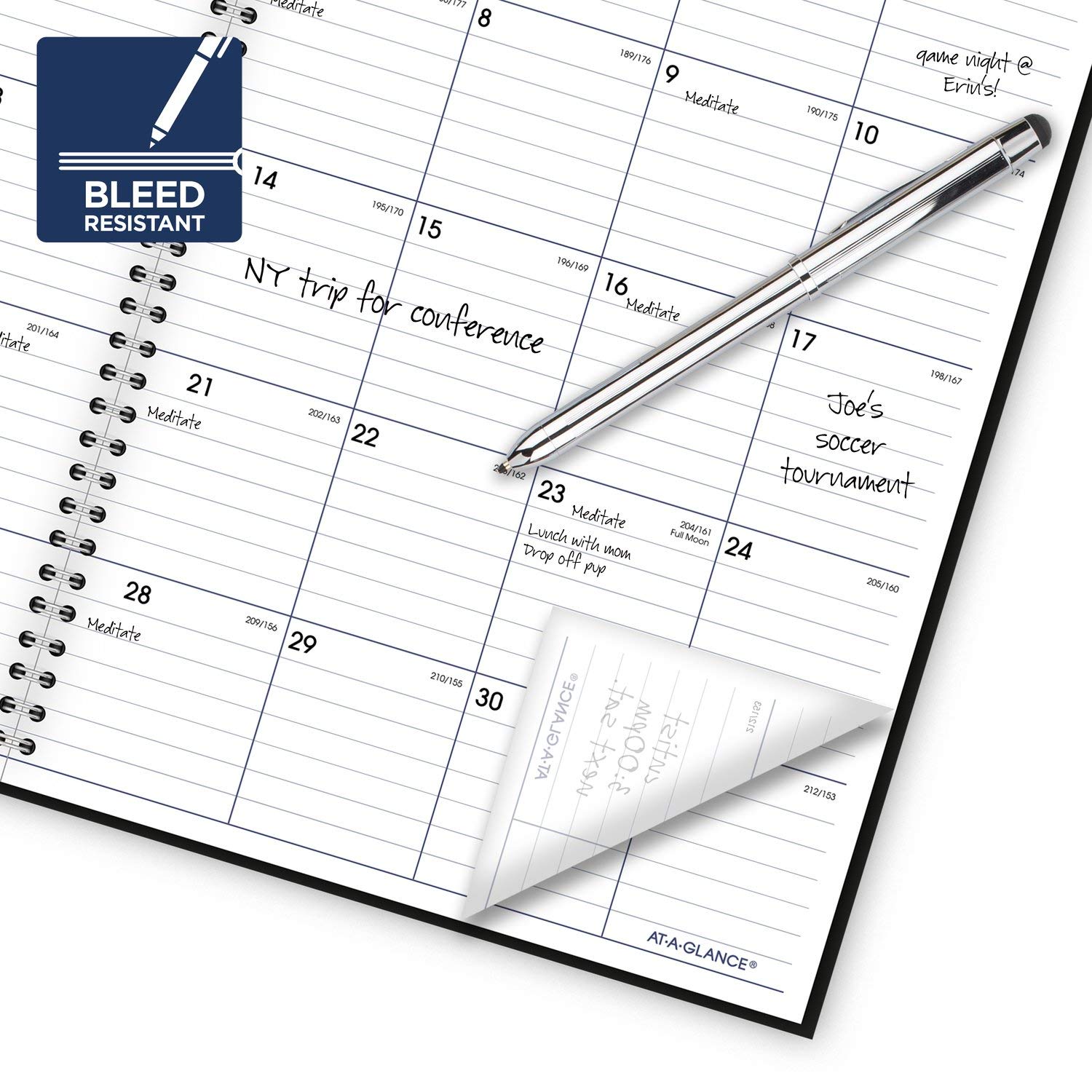 AT-A-GLANCE Academic Planner 2021-2022, AT-A-GLANCE Monthly Planner, 8" x 12", Large, for School, Teacher, Student, DayMinder, Black (AY200)