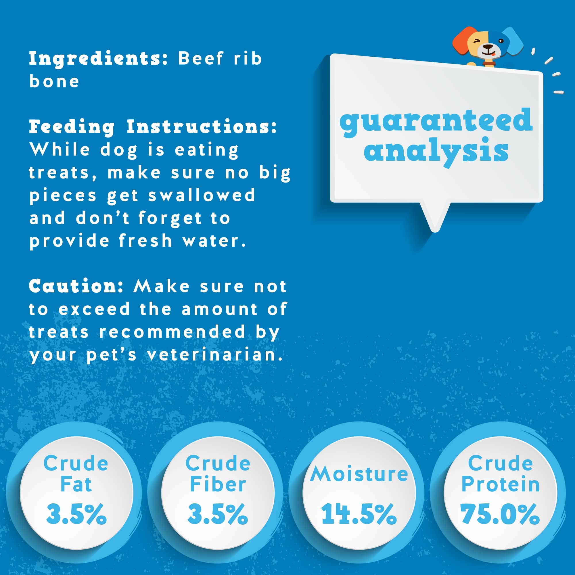 Jack&Pup Rib Bones for Dogs | All Natural Large Dog Bones| Single Ingredient Dog Chew Bones for Medium Dogs (12 inch (6 Pack))
