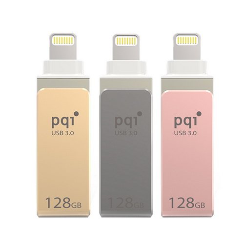 Iconnect Mini [Apple Mfi] 128 GB Mobile Flash Drive w/ Lightning Connector for iPhones iPads Mac & PC USB 3.0 (Rose Gold)