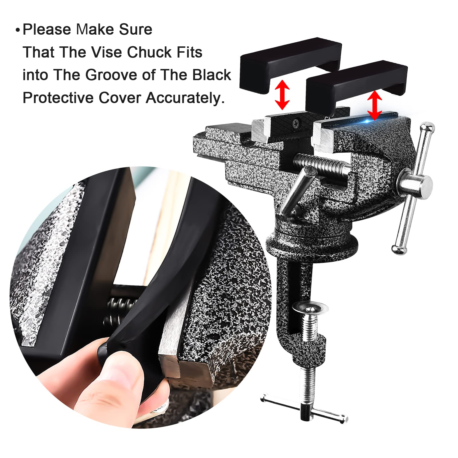 Bench Vise, ๐๐ข๐ซ๐๐ช๐๐ ๐ ๐ถ๐ป๐ถ ๐๐ฒ๐ป๐ฐ๐ต ๐๐น๐ฎ๐บ๐ฝ for Workbench, 2.9 inch Swivel Table Vise for Small DIY Projects, Handcraft Creations, Woodworking, Sculpting and Modeling