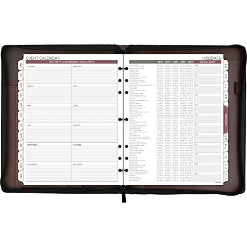 AT-A-GLANCE Day Runner Undated Harrison Leather Day Planner, 8-1/2-x-11-inch (307-0304), Brown