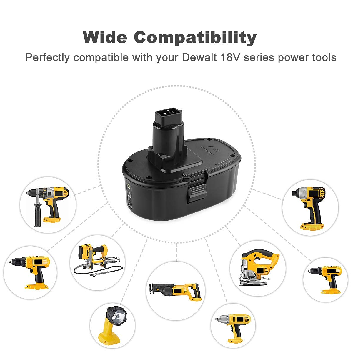 ANTRobut 2Pack 6.0Ah Lithium Battery Replacement for Dewalt 18V Battery XRP DC9096 DC9098 DC9099 DE9096 DE9095 DW9096 DW9098 DW9095 DC9182 Dewalt 18V Batteries