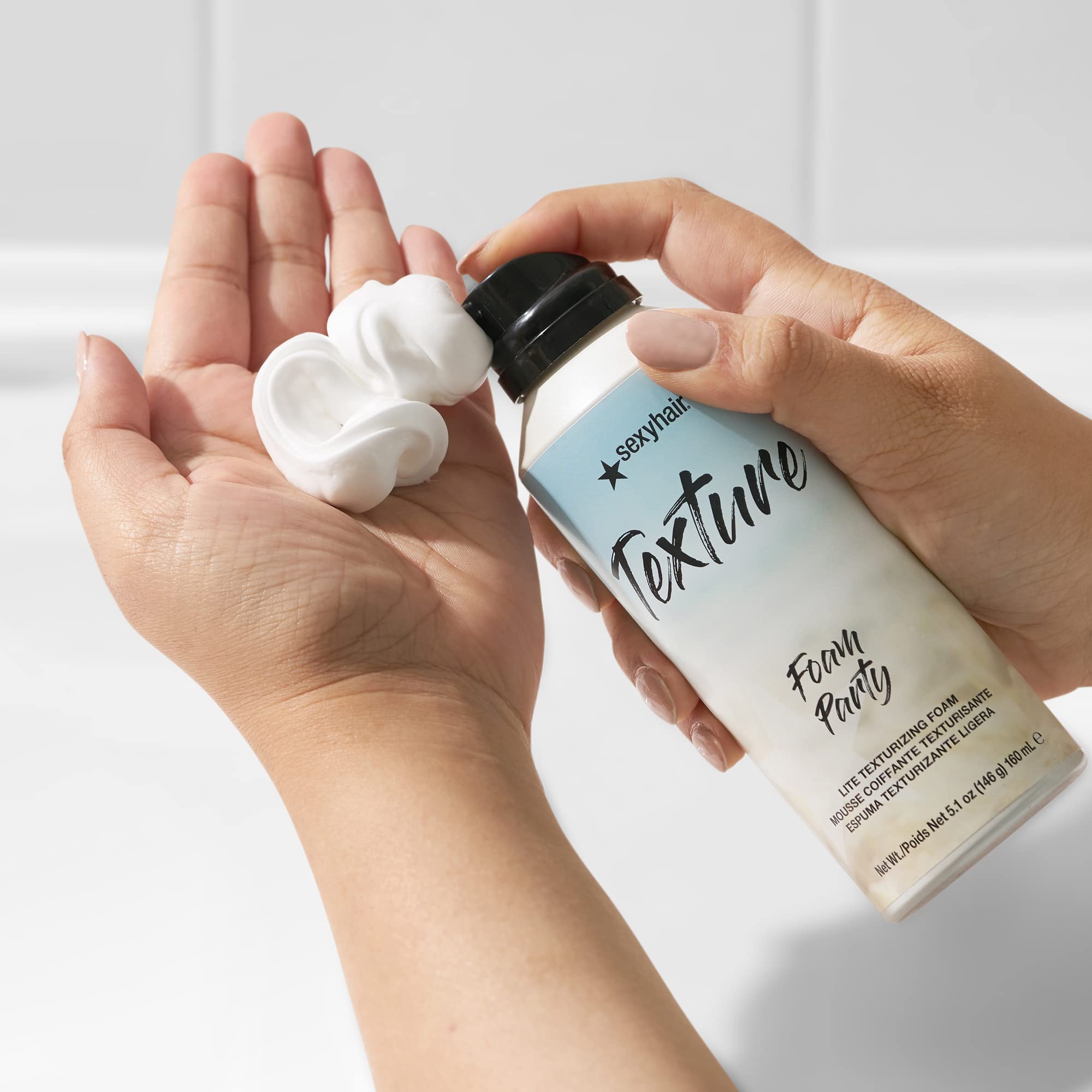 SexyHair Texture Foam Party Lite Texturizing Foam, 5.2 Oz - Packaging may vary