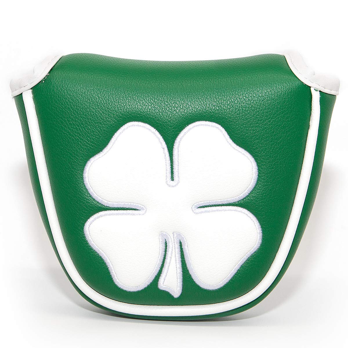 Barudan Golf Green White Shamrock Golf Headcover Head Covers Magnetic Mallet Putter Club Cover Protector Synthetic Leather Well Made for Odyssey 2ball Putters,Scotty Cameron,Tayormade,Ping