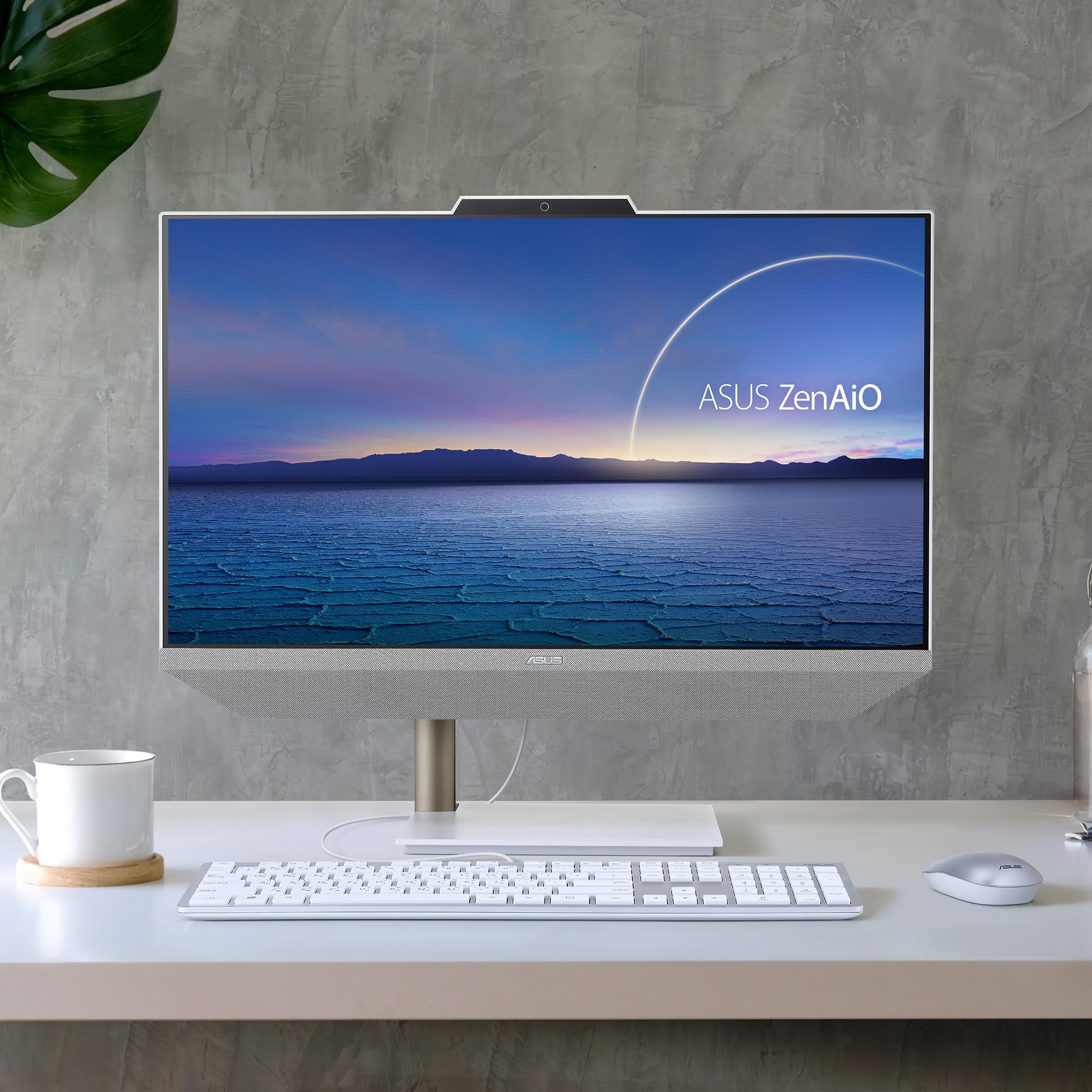 ASUS AiO M3400 All-in-One Desktop PC, 23.8-inch Full HD Anti-Glare Display, AMD Ryzen 5 5625U Processor, 8GB DDR4 RAM, 512GB NVMe PCIe, Windows 11 Home, Kensington Lock, M3400WYA-DH503