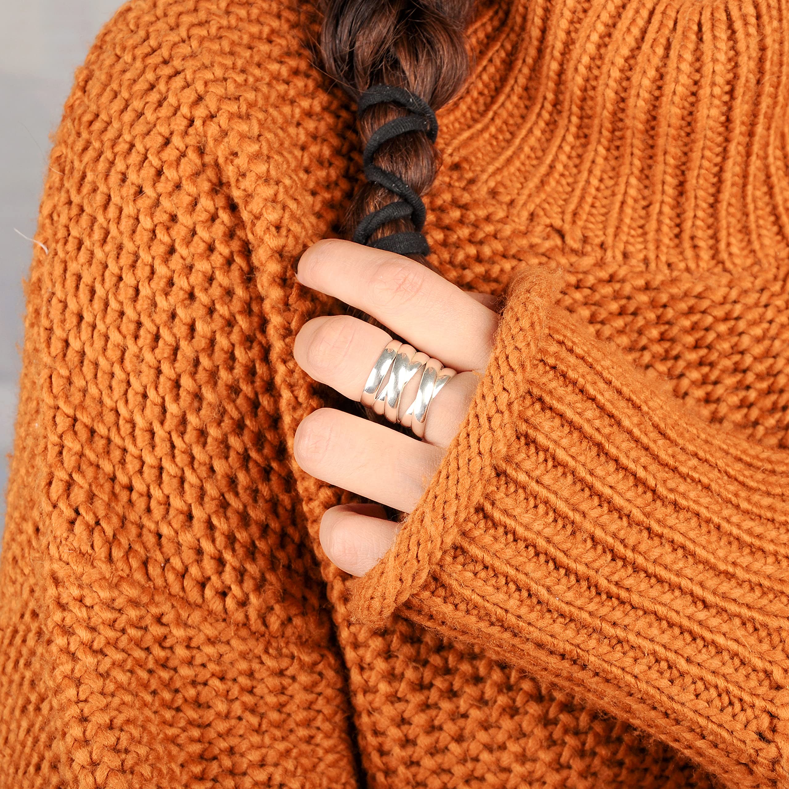 Boho-Magic Sterling Silver Wrap Statement Ring for Women Full Finger Long Jewelry (6)