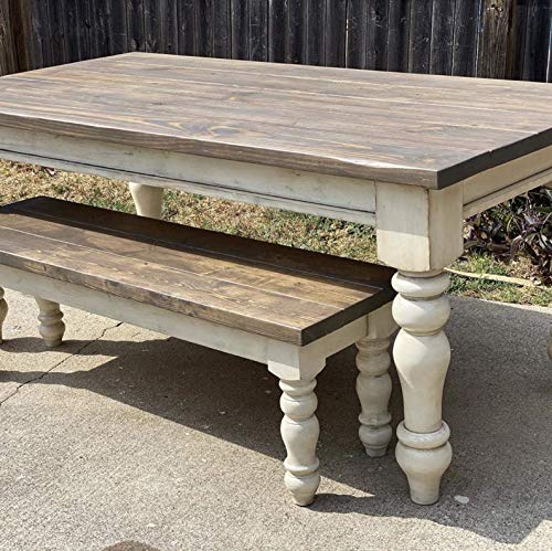 CAROLINA LEG CO. Curvy Dining and Bench Combo - Unfinished American Pine - Set of 4 Dining and Bench Legs - Made in NC