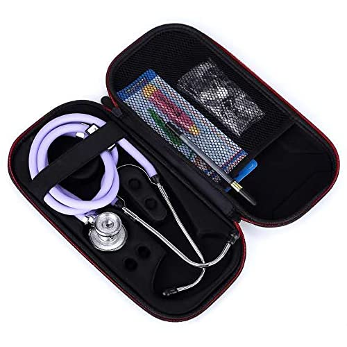 ATOZS Hard Portable Stethoscope Carrying Case Storage Box Shell Mesh Pockets for III Stethoscope Organizer Bag